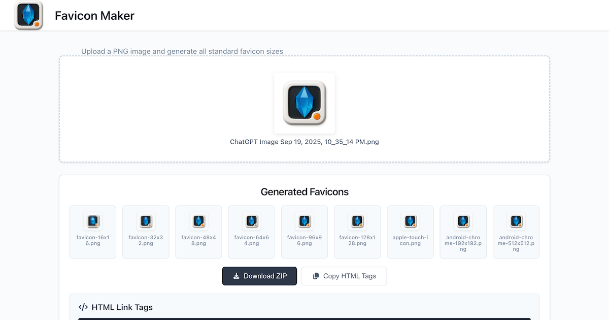 Favicon Maker - Generate All Favicon Sizes